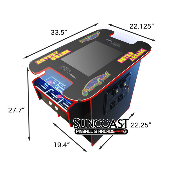 Suncoast Arcade Premium Cocktail Arcade Machine with 19" Monitor and 516 Retro Games - Fully ...